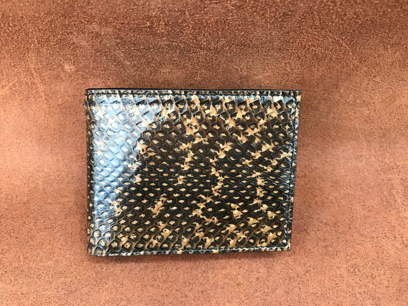 Python Print Leather Men's Bifold Wallet | eBay