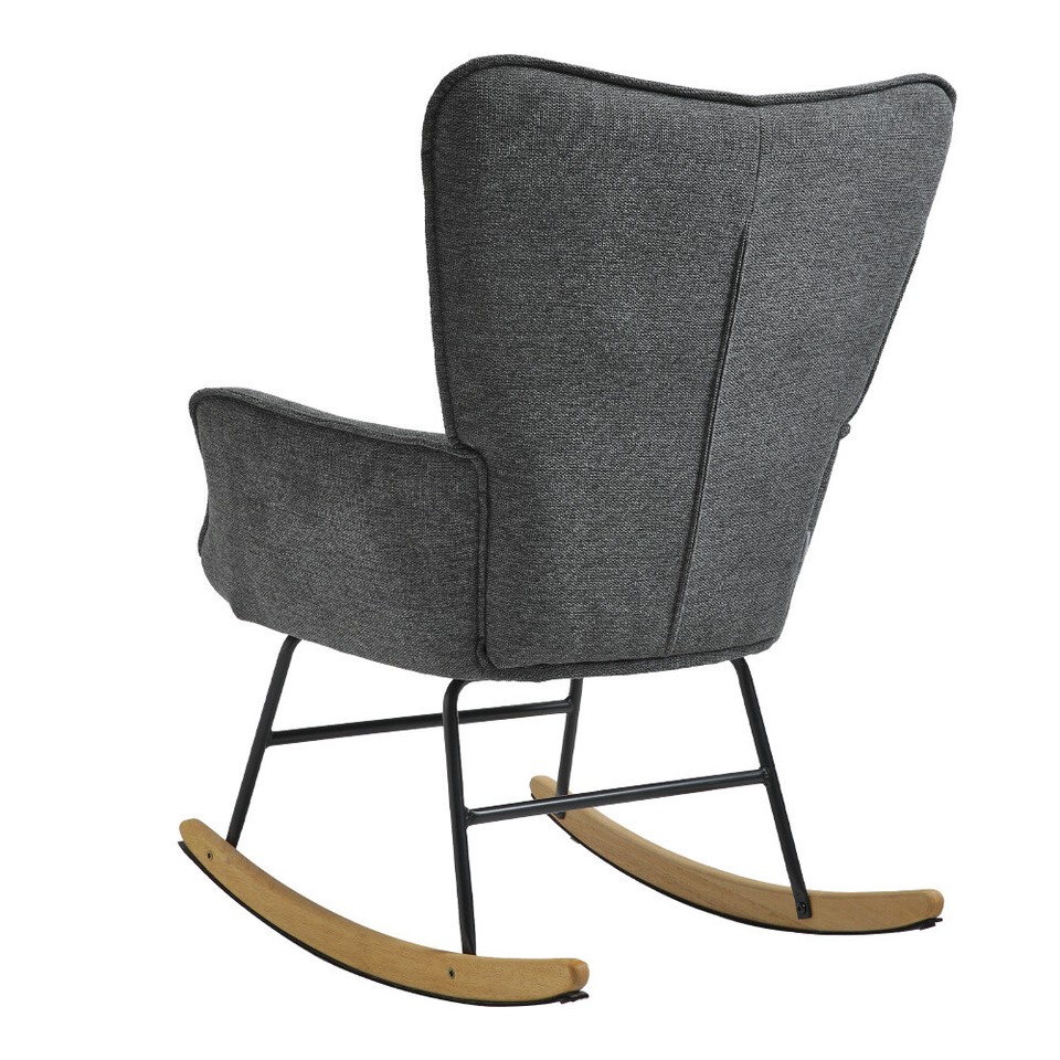 Sherpa Rocking Chair Solid Wood Leg Rocker Armchair Recliner Living ...