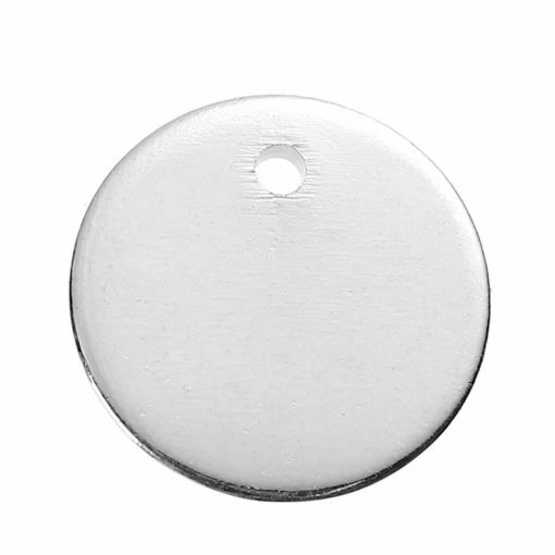 10 pcs. Silver Plated Circle Round Stamping Tags – 10mm (1cm) – Hole ...