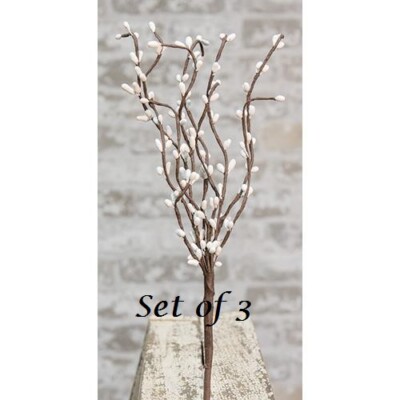 NEW PRIMITIVE Pip Berry Picks Stems WHITE Set of 3 Crafts 12" Crafts ...