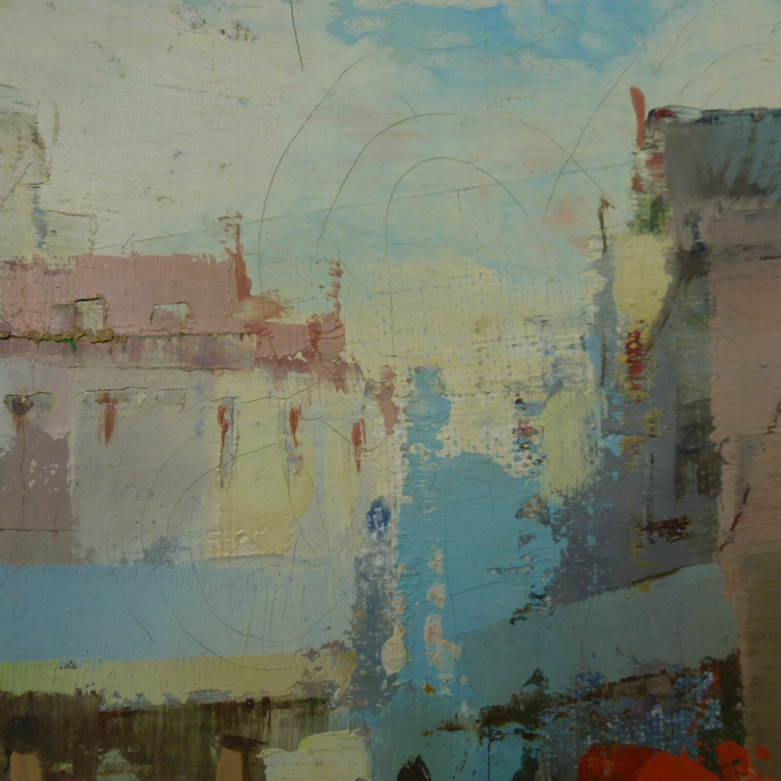 HARRY KOOLEN 1904-1985 SIGNED OIL PAINTING BUSY TOWN SCENE * DUTCH ...