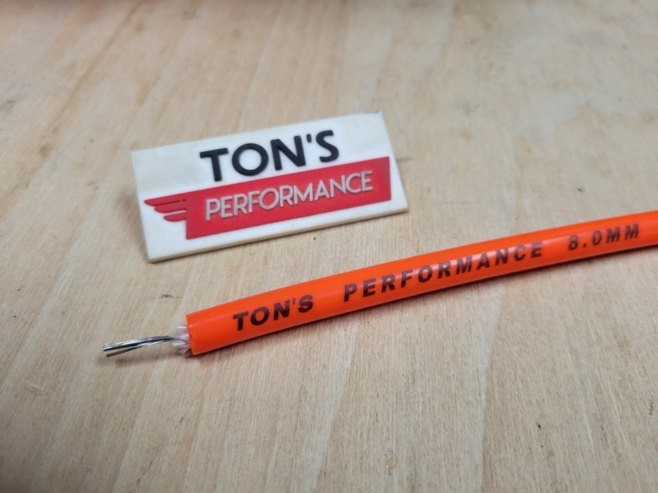Ton's 8mm Orange silicone SOLID WIRE CORE SPARK PLUG WIRE by the foot 0 ...