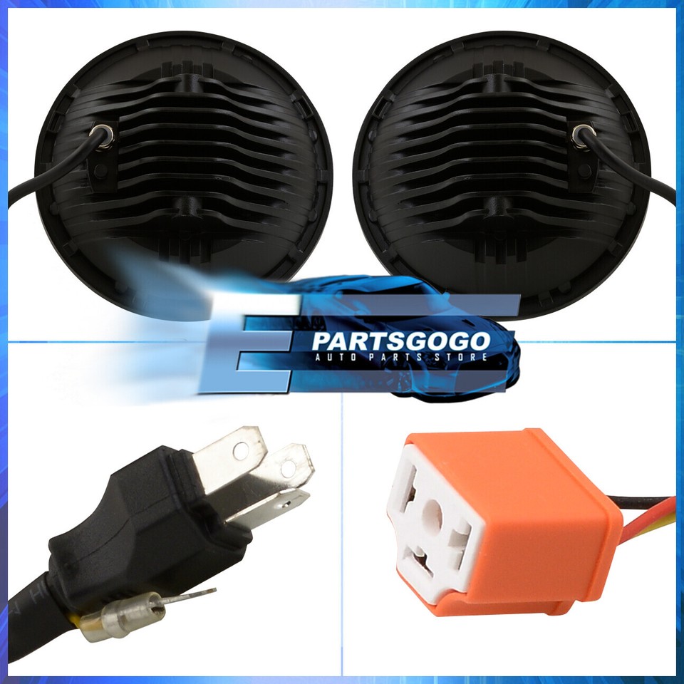 Universal Pair 7" Conversion Cree LED DRL Projector Headlights Lamps ...