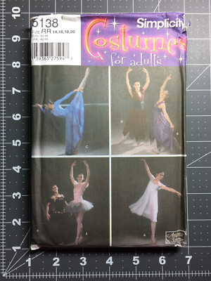 Simplicity #5138 ~ Pattern Dance Ballet Jazz Dress ~ 14 16 18 20 ~ FF ...