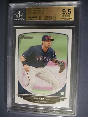 JOEY GALLO 2013 Bowman Draft Top Prospects #5 BGS GEM MINT 9.5 Rangers ...