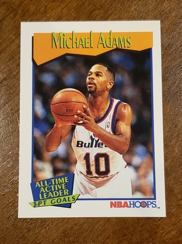 Michael Adams #530 Washington Bullets 1991-92 NBA Hoops basketball card ...