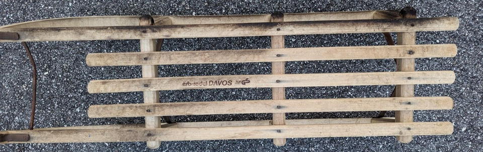 Vintage Erb Rodel Davos Wood Sled Iron Runners 42 X 13 X 10 In | eBay