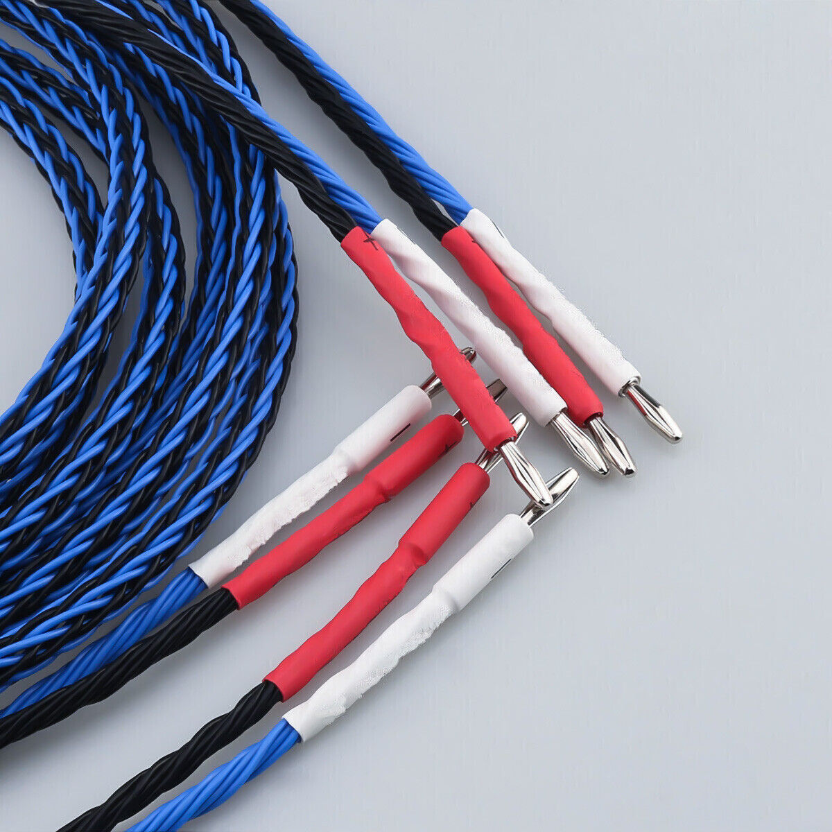 Pair 8N OCC 8TC HiFi Speaker Cable Amplifier Interconnect Cord with ...