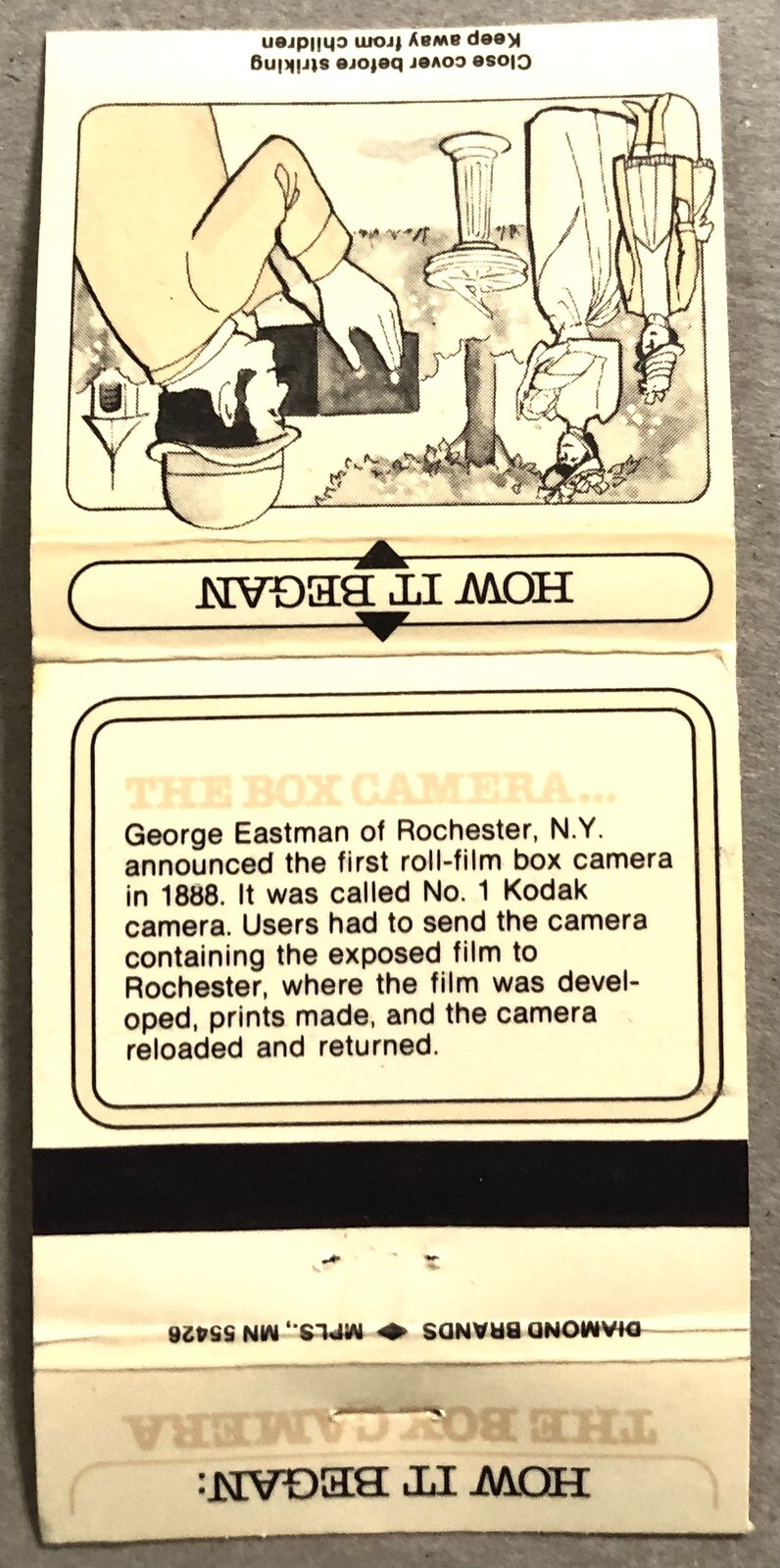 Vintage 30 Strike Matchbook Cover - Diamond Match How It Began Box ...