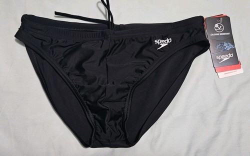 Speedo PowerFlex Eco Fitness Solar Black Brief Swimsuit Men's Size 32 ...