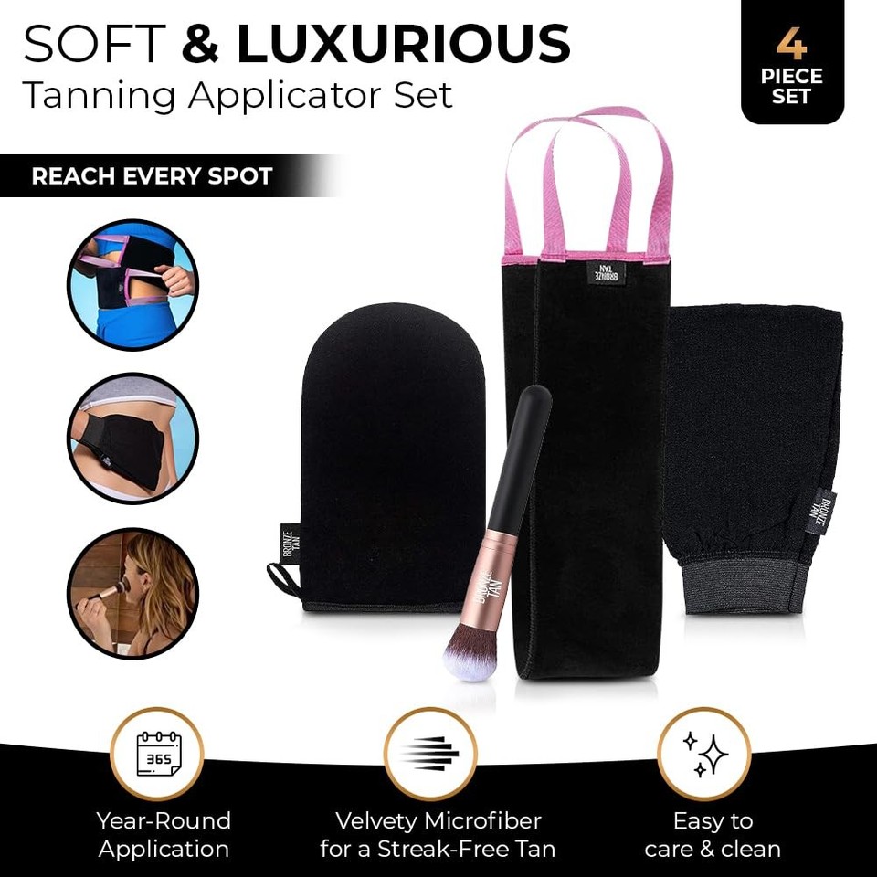 Bronze Tan Self Tanner Accessory Kit - Includes Self Tanning Mitt Tan ...
