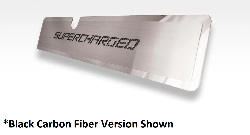 Radiator Cover Plate w/ SUPERCHARGED Yellow Carbon Fiber - 2015-2017 ...