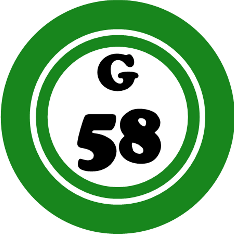 G 58 G58 Bingo Ball - 100 Pack Circle Stickers 3" x 3" Hobby Number ...