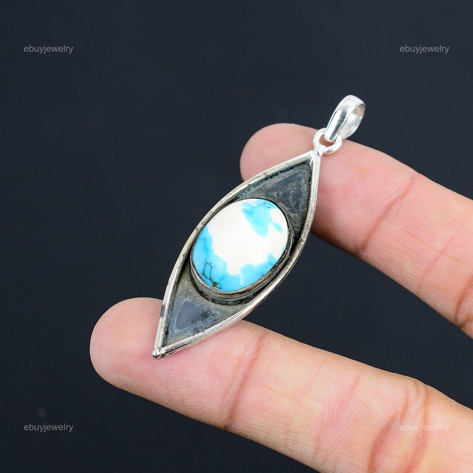 Natural Santa Rosa Turquoise Gemstone Pendant 925 Sterling Silver For ...