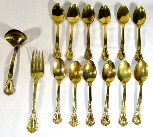 14 Pieces Godinger Gold Electroplate Flatware GRAND MASTER Spoons Ladle ...
