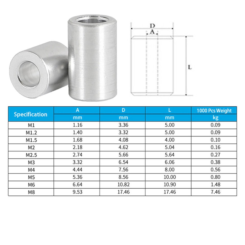 Aluminum Swage Crimps/Sleeves Wire Rope Cable Ferrules For Stainless ...