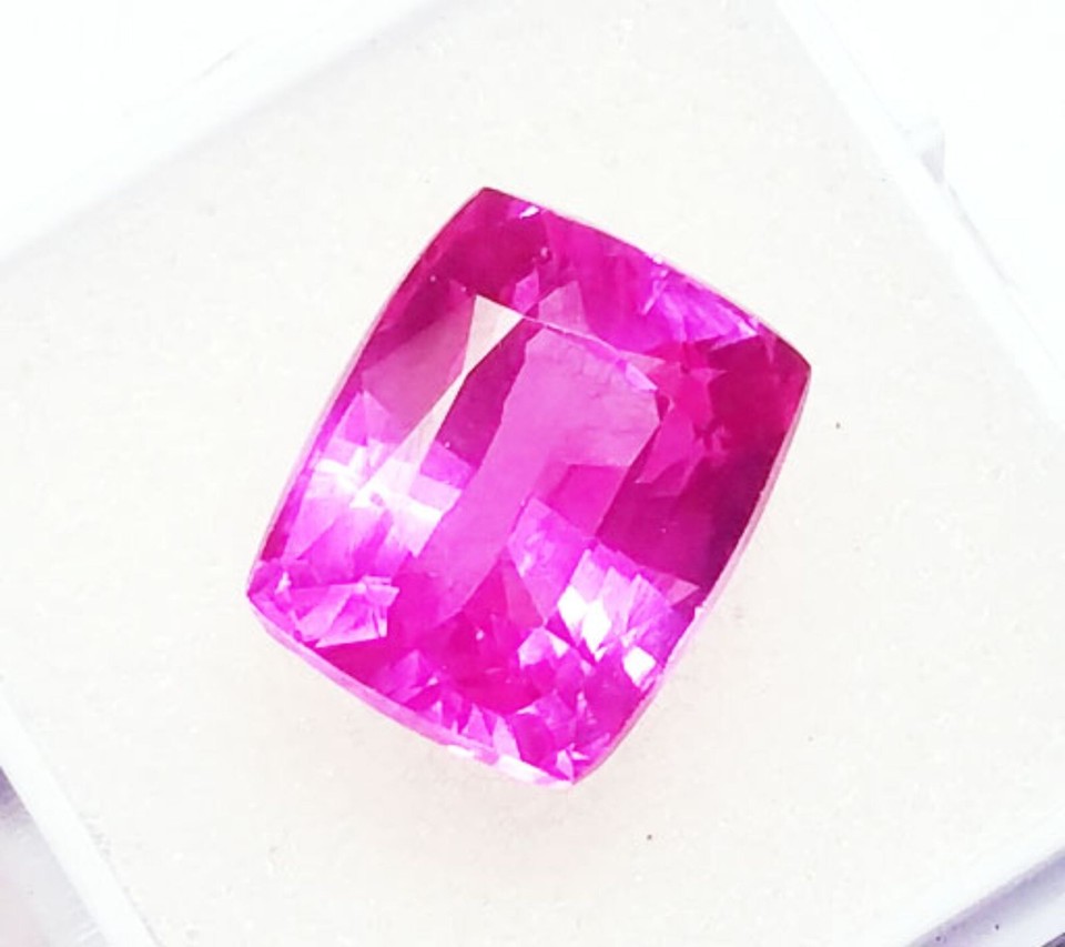 Natural Pink Sapphire Cushion Shape 10.75 Ct Certified Loose Gemstone ...
