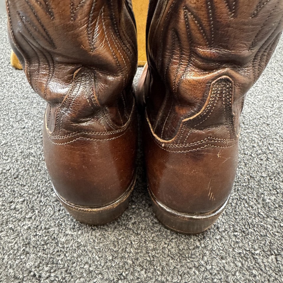 Vintage Lucchese Boots Mens Size 10D Western Cowboy 1983 Leather Carry ...