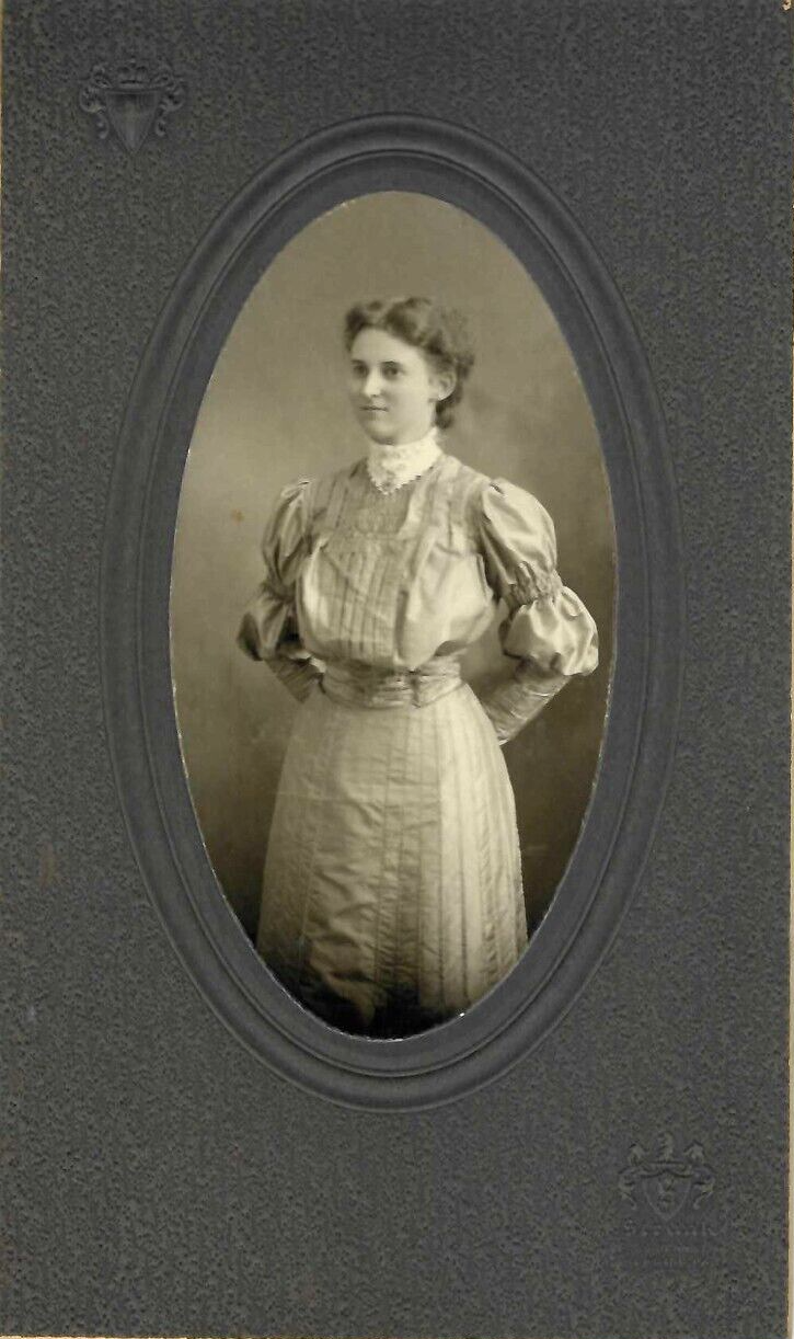 Strunk Photograph Reading PA Young Woman Embossed Logo 5x8.5" Early ...