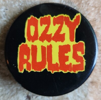 OZZY OSBOURNE Black Sabbath "Ozzy Rules" VTG 1980's Pinback Button Pin ...
