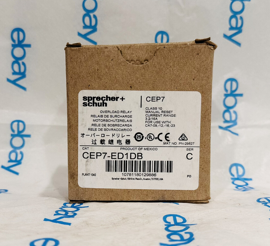 Sprecher + Schuh CEP7-ED1DB SER C Relay Class 10 | eBay