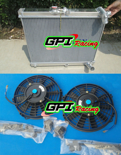 3 Row aluminum radiator &2*fans for Mazda RX 7 RX-7 FC3S FC-3S S4 1986 ...
