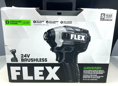 Flex FX1371A-2B 24V 1/4" Quick Eject Hex Impact Driver with Multi-Mode ...