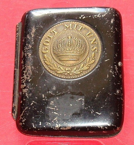 WWI IMPERIAL GERMAN CIGARETTE CASE with GOTT MIT UNS Medallion | eBay