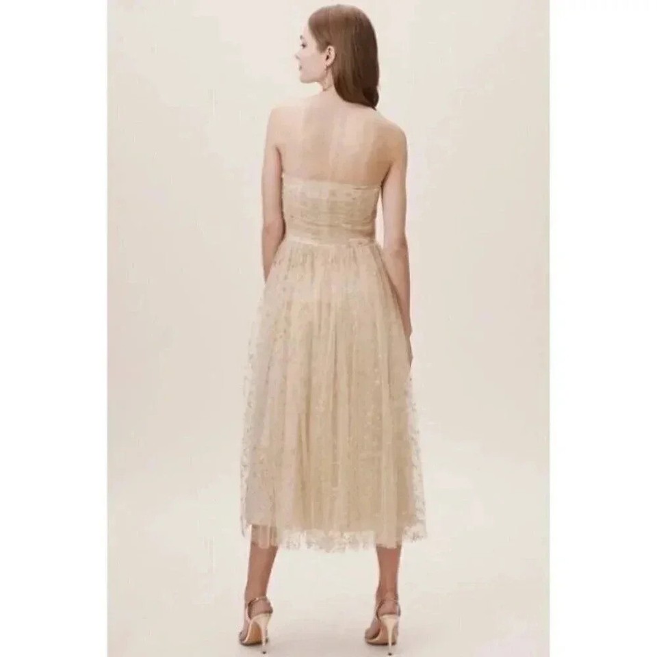NWT BHLDN Joanna August Rila Midi Dress Star Champagne Cocktail Wedding ...