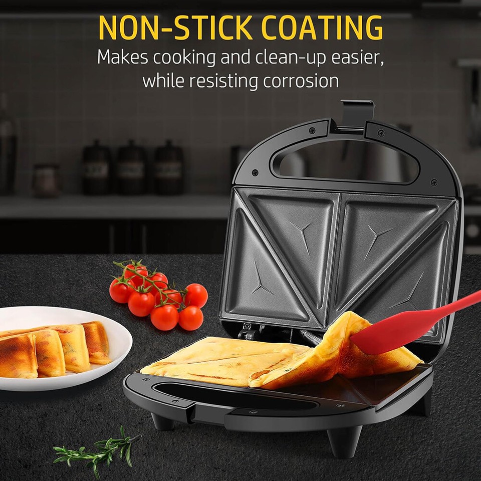 Toastie Maker 2 Slice Sandwich Toaster Non-Stick Machine Easy Clean ...