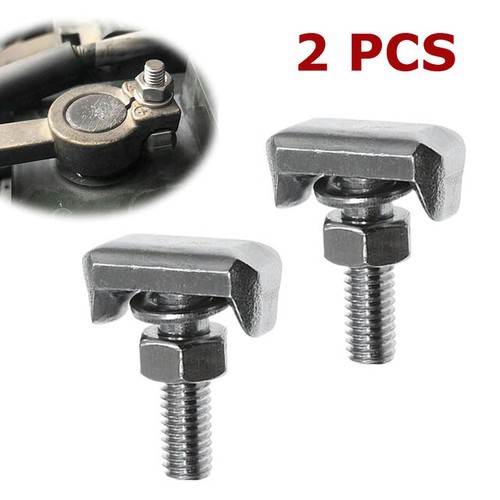 2pcs Battery Cable Terminal Connectors Fastener T Bolts Nuts for Most ...