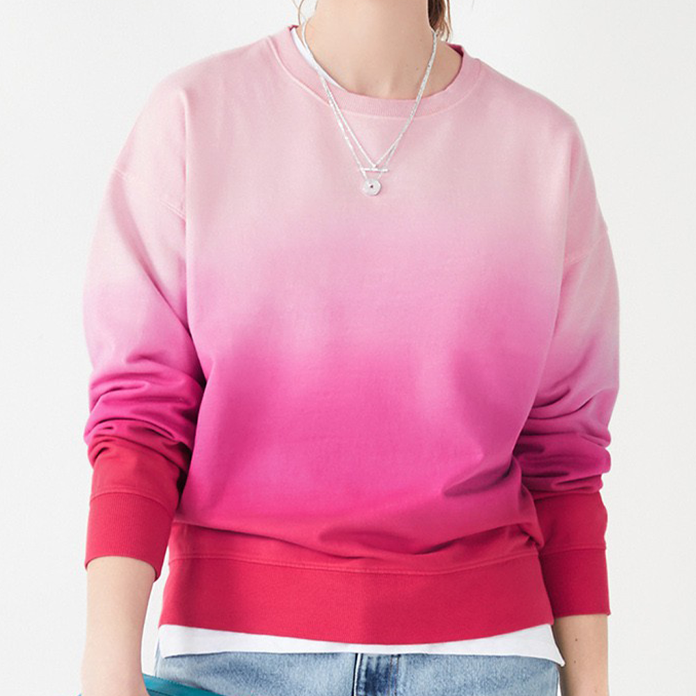 hush Ombre Relaxed Sweatshirt Womens Ladies Crew Jumper Pink/Red Size ...