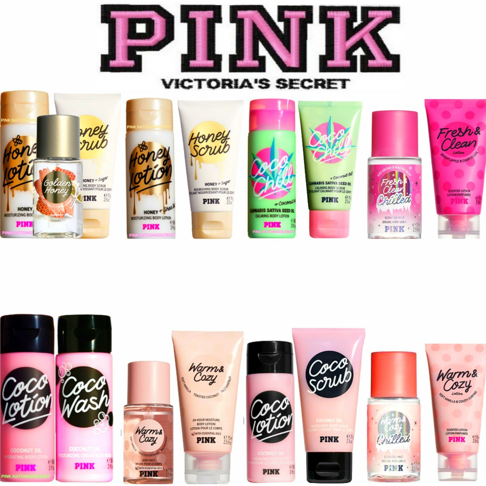 Victoria's Secret PINK FRESH & CLEAN or COCO MINI Beauty GIFT SET U Pic ...