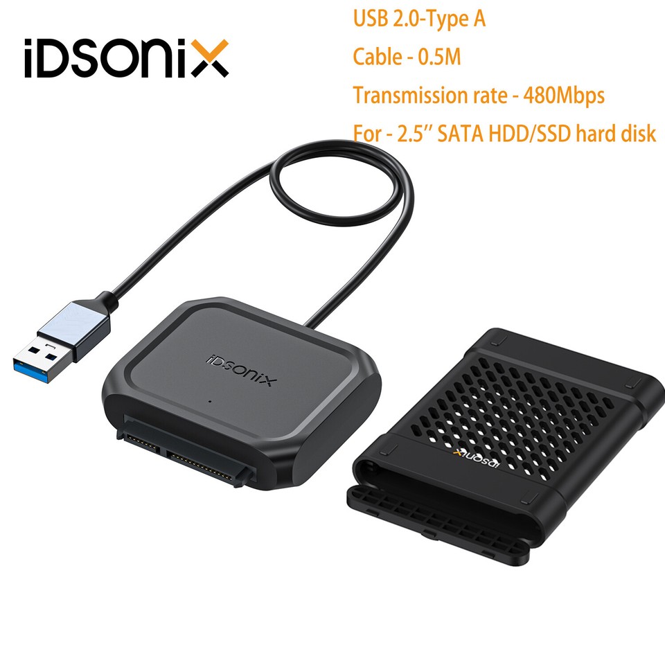 USB 3.0 to SATA External Hard Drive Reader 2.5" 3.5" HDD SSD Power ...