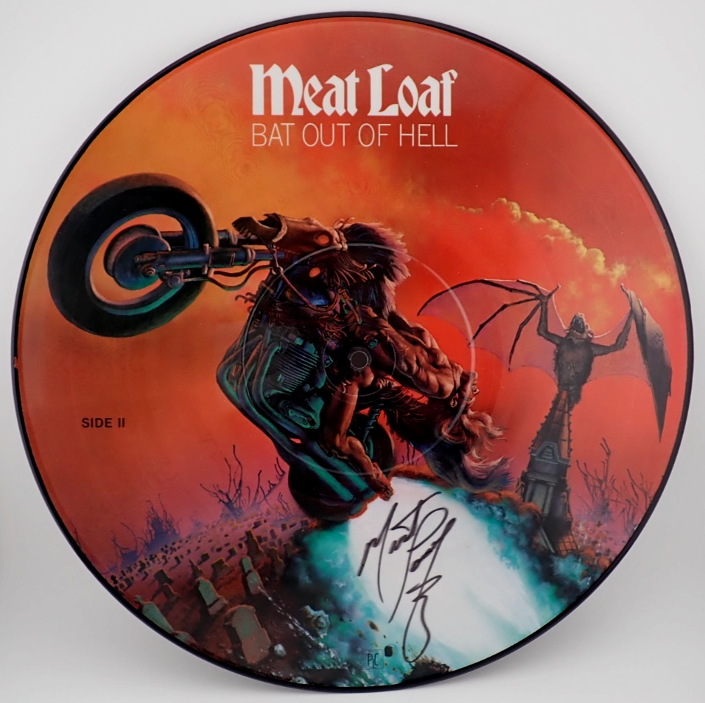 MEAT LOAF "Autographed" BAT OUT OF HELL Signed Picture Disc ALBUM LP ...