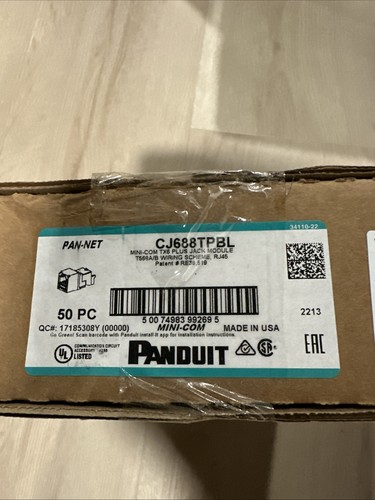 CAT-6 JACKS Panduit CJ688TPBU TP Style UTP Jack Module, Blue 50PC ...