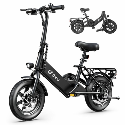 DYU 14" Folding Electric Bike for Adults, Peak 500W 36V/7.5AH, Commuter ...