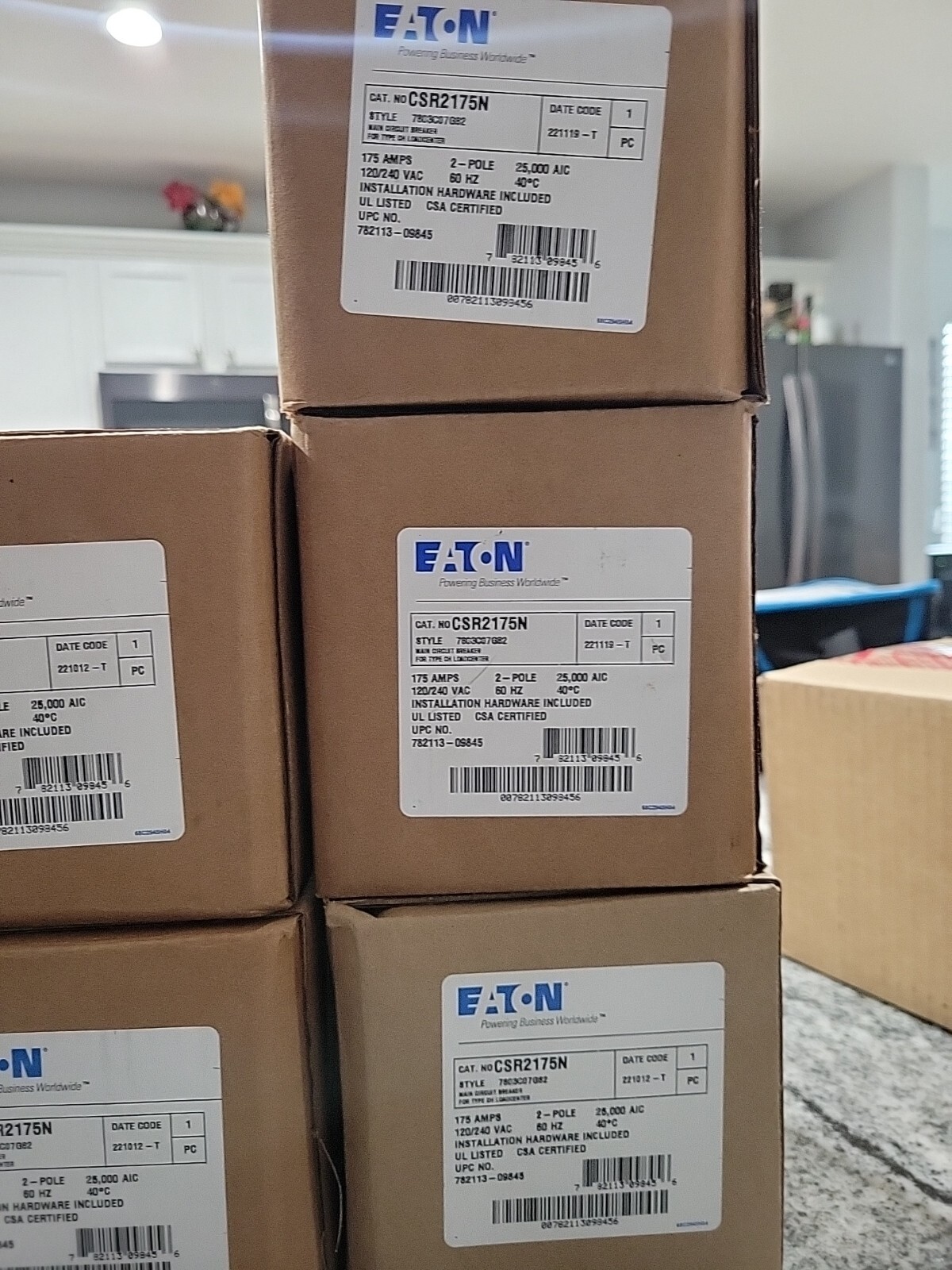 Eaton 120/240 V 175A Circuit Breaker - Black (CSR2175N) for sale online ...