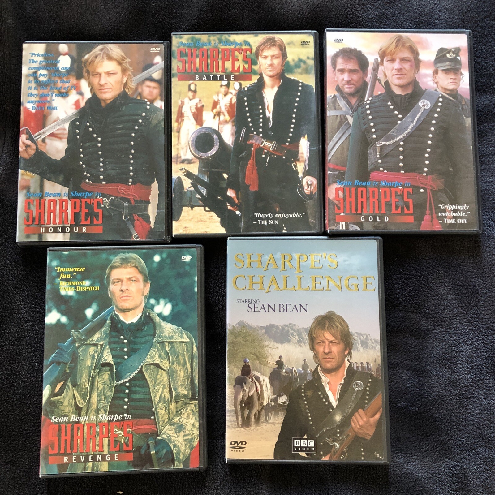 Lot Of 5 Sharpe DVDs BBC Sean Bean - Honour - Battle - Gold -Revenge ...