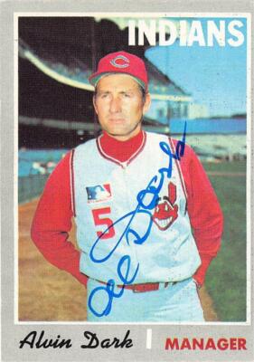 Alvin Dark autographed baseball card (Cleveland Indians) 1970 Topps ...
