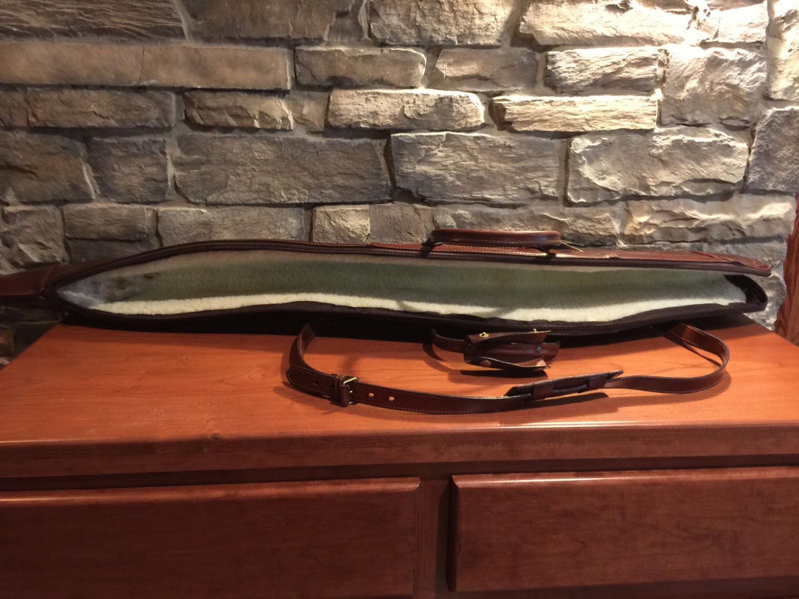 Bracken Creek Leather Rifle & Scope Case Fleece Lined American hides ...