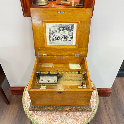 c182 Antique 1900's Symphonion Disc Musical Box Working Condition ...