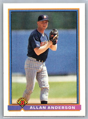 1991 TOPPS BOWMAN CARD # 327 Allan Anderson - Minnesota Twins | eBay
