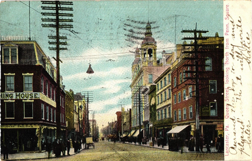 Queen Street North from Penn Square Lancaster PA Undivided Postcard ...