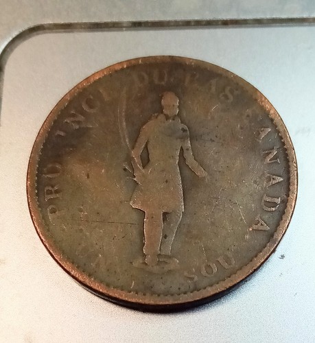1837 Canadian French Bank Token Sous Half Penny, Province Du Bas Canada ...