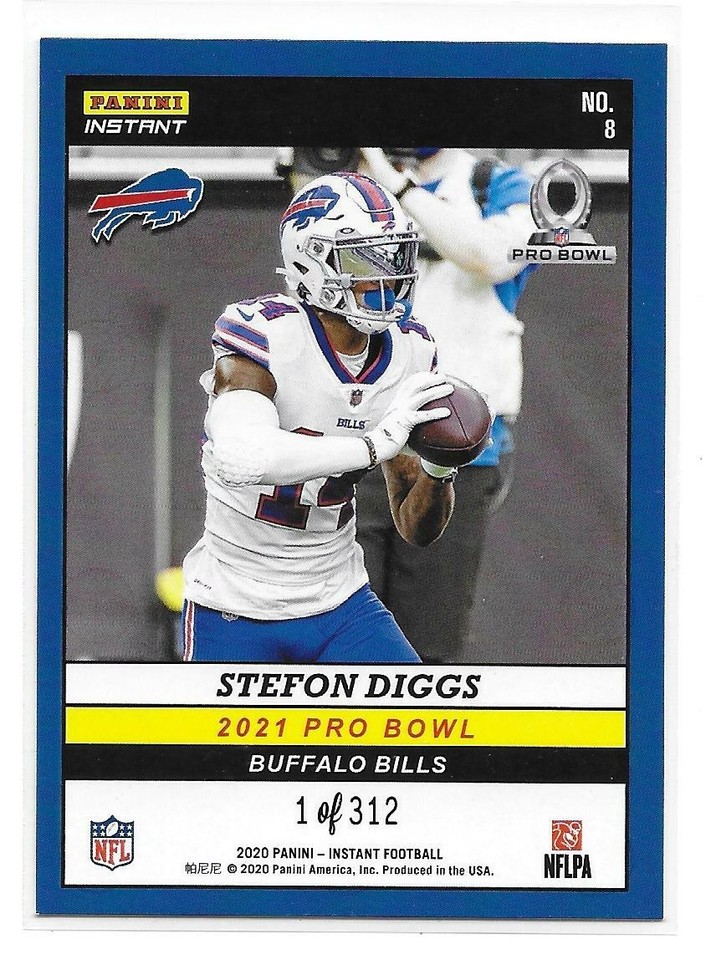 2020 Panini Instant Stefon Diggs Pro Bowl Limited Print Card /312 | eBay