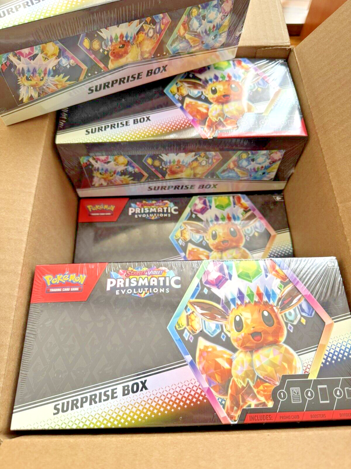 Pokemon Prismatic Evolutions Surprise Boxes! Case/Lot of SIX (6) Sealed ...