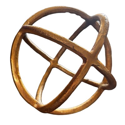 Gold-tone banded decorative sphere 7” home decor | eBay