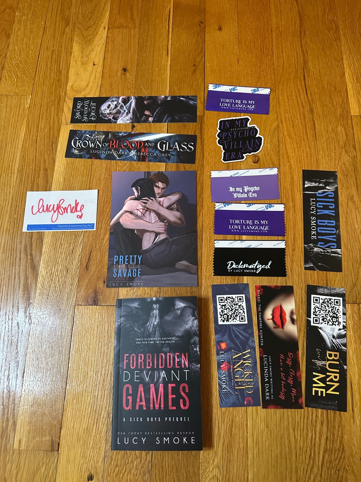 SIGNED Forbidden Deviant Games By Lucy Smoke + Bookplate + Bookmarks ...