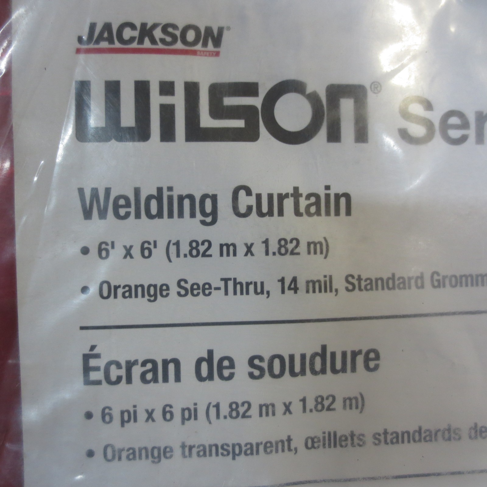 Jackson Safety Wilson Welding Curtain 6' x 6' See-Thru 14 Mil Orange 36292